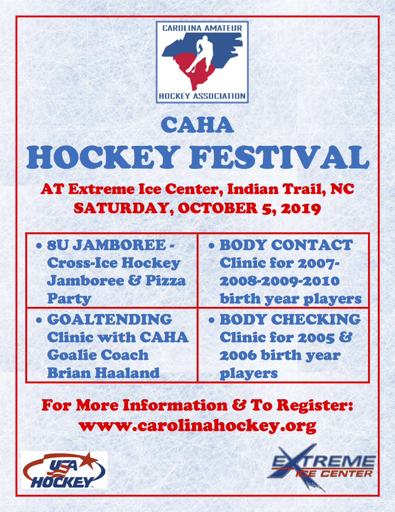 caha-charlotte-hockey-festival-oct-5-flyer - Extreme Ice Center